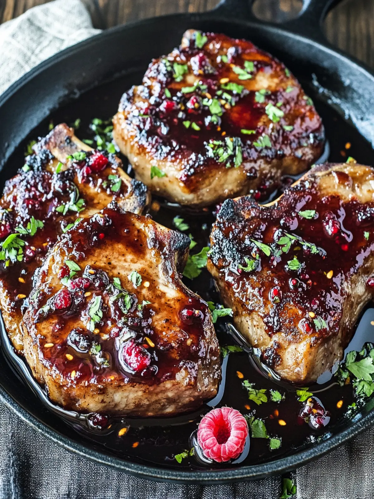 Irresistible Raspberry Balsamic Glazed Pork Chops in 30 Minutes